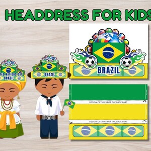 Brazil Flag Headdress: United Nations Day Printable Craft (PDF) - Etsy