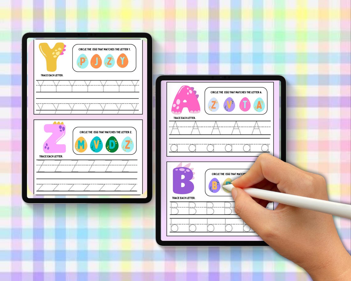 Dinosaur Alphabet Tracing Worksheets: Prek-kindergarten Letter Practice ...