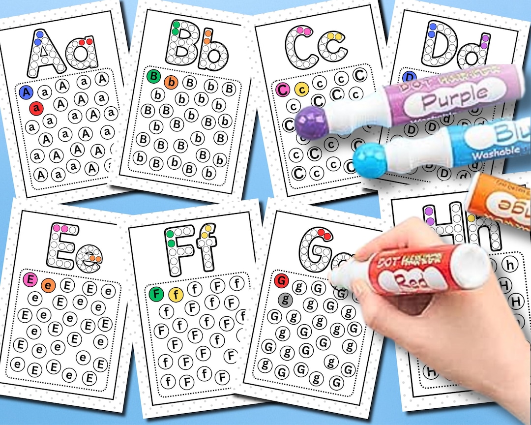 Alphabet Dot Marker Pages: A-Z Printable Worksheets (PDF Files) - Etsy