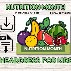 Nutrition Month Headdress: Printable Fruit & Vegetable Crown (PDF Download - Etsy