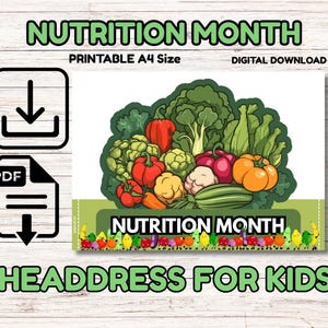 Nutrition Month Headdress: Printable Healthy Food Craft (PDF Download) - Etsy