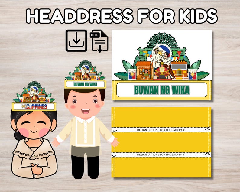 Buwan Ng Wika Headdress: Filipino Cultural Paper Crown (digital ...