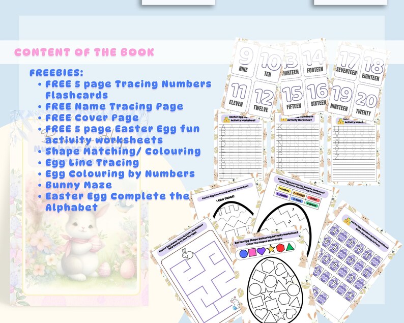 BUNNY HOP NUMBER Tracing Worksheet for Kids Ages 3-8 | Spring Themed ...