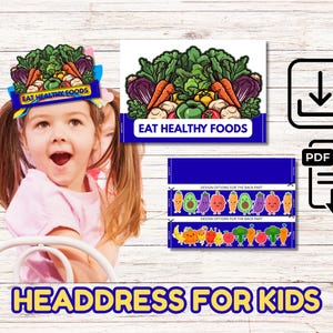 Nutrition Month Headdress: Printable Fruit & Veggie Crown Craft (PDF Download - Etsy