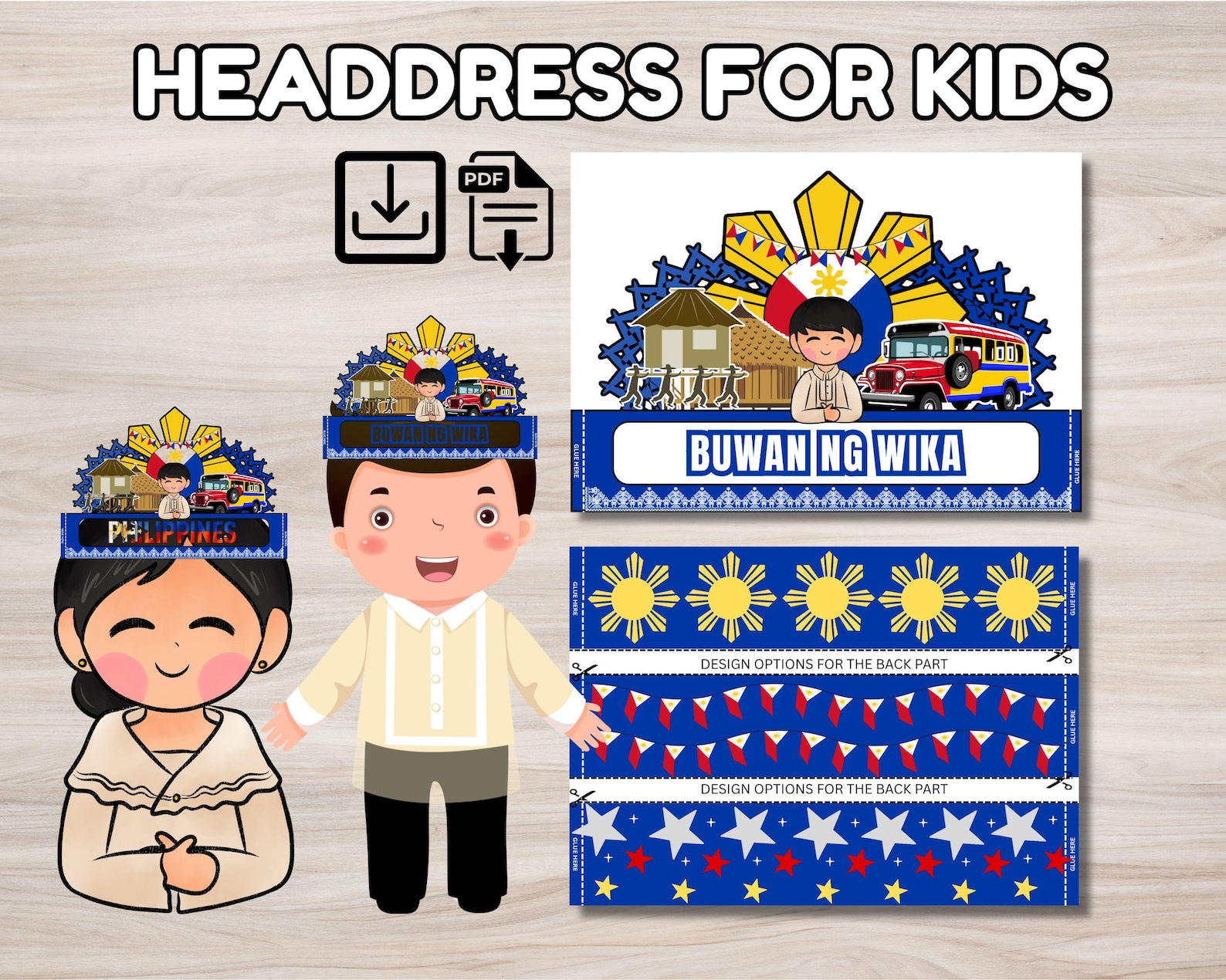 Buwan Ng Wika Headdress: Filipino Cultural Crown - Printable PDF - Etsy