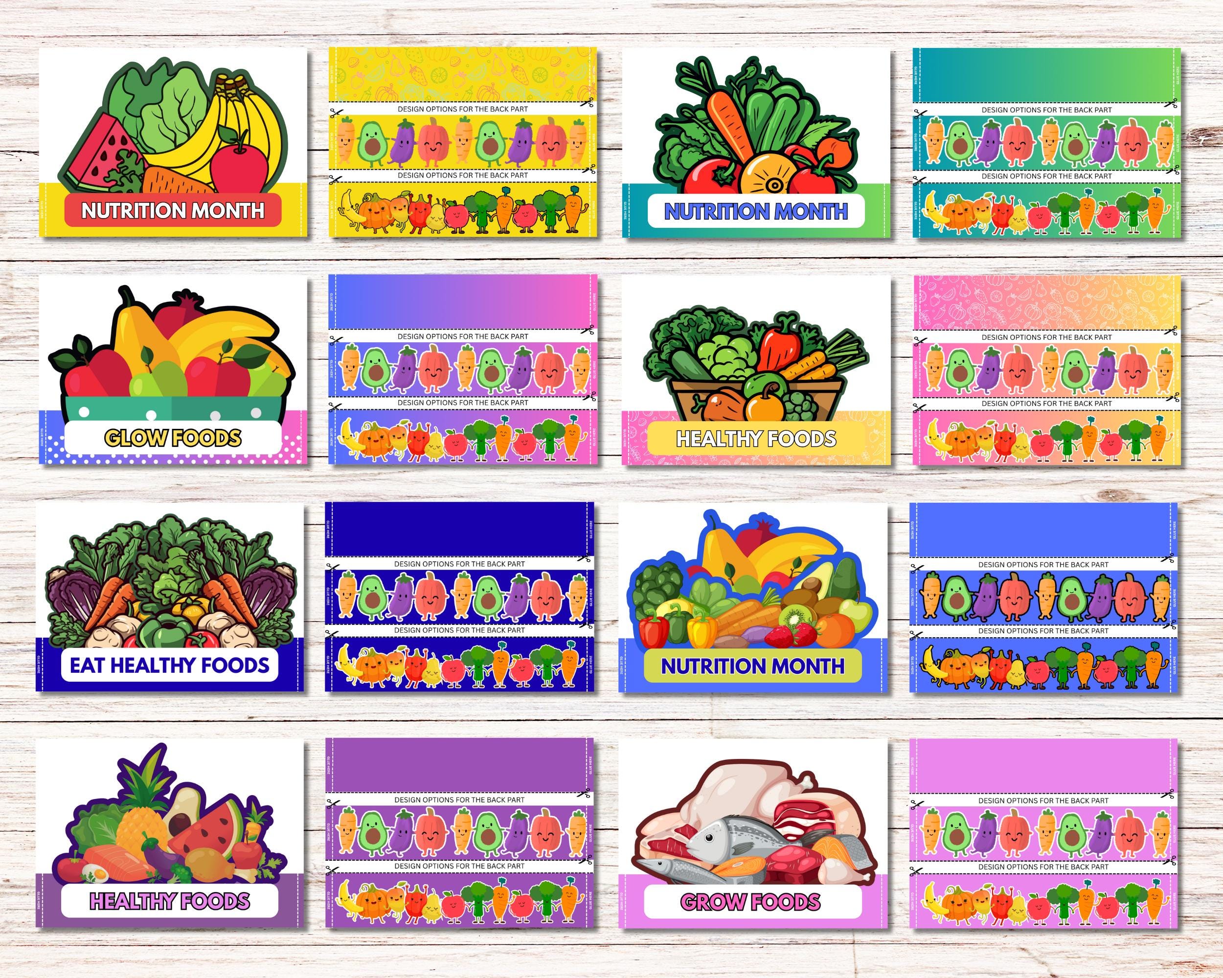 20 NUTRITION MONTH HEADDRESS Bundle Printable Healthy Food Headdress ...