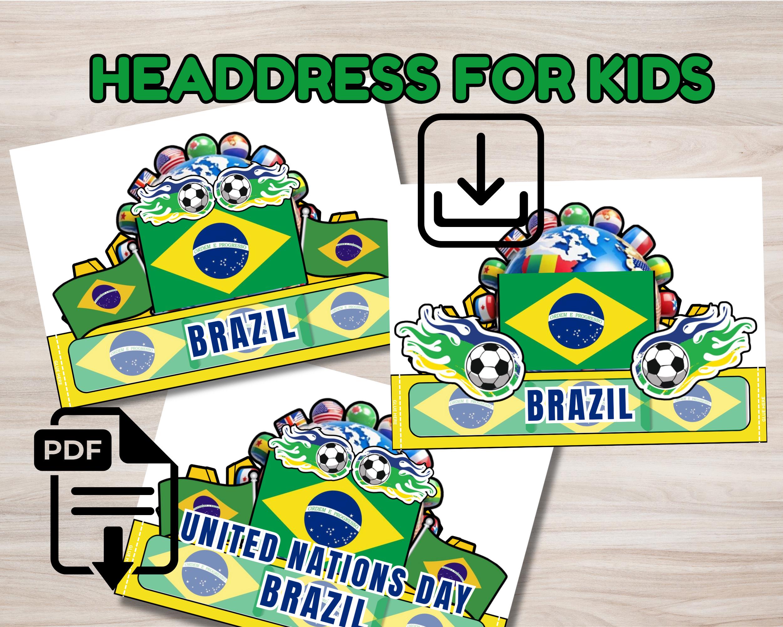 Brazil Flag Headdress: United Nations Day Printable Craft (PDF) - Etsy