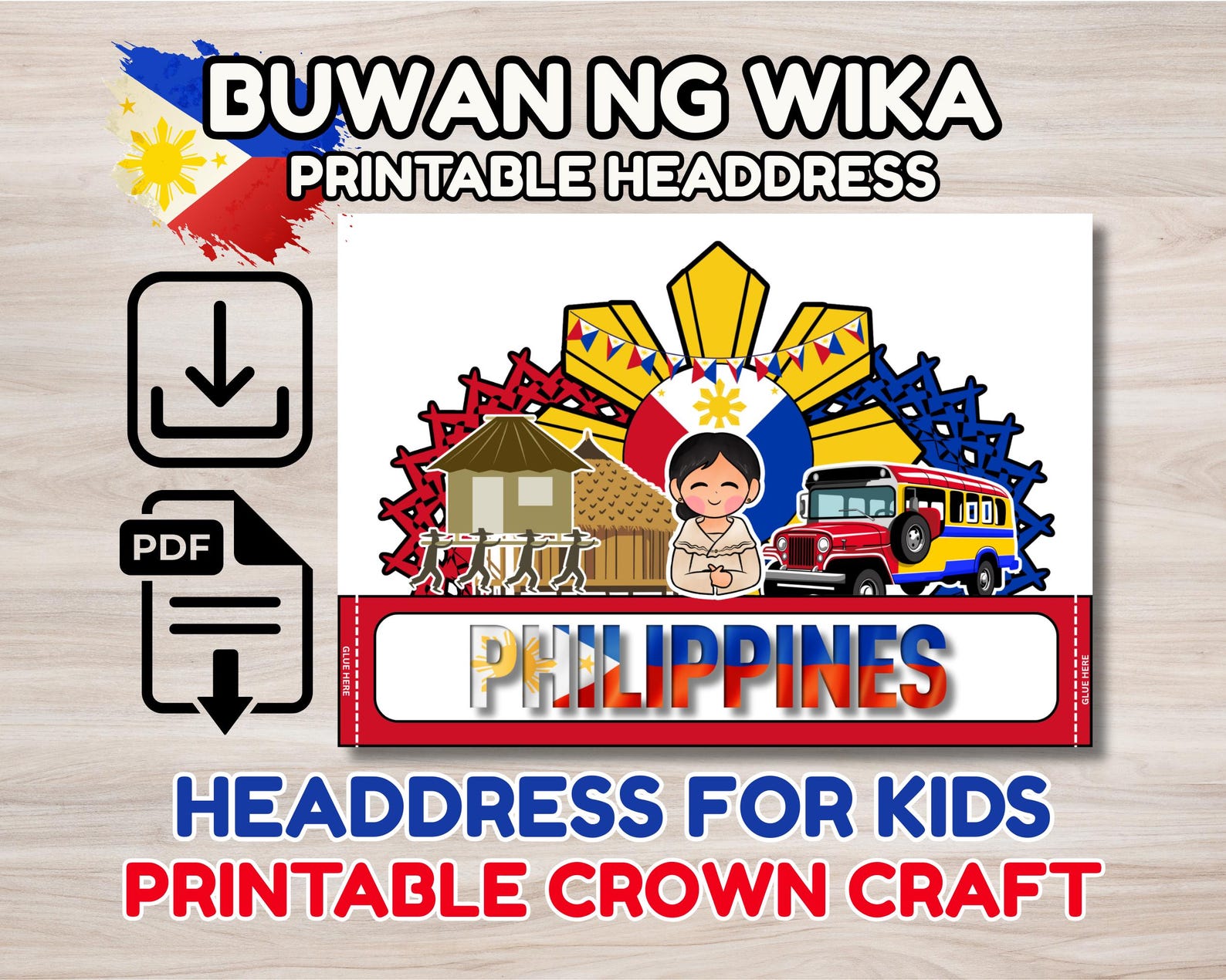 Buwan Ng Wika Headdress: Filipino Paper Crown Craft (PDF Download) - Etsy