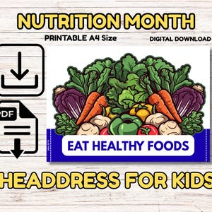 Nutrition Month Headdress: Printable Fruit & Veggie Crown Craft (PDF Download - Etsy