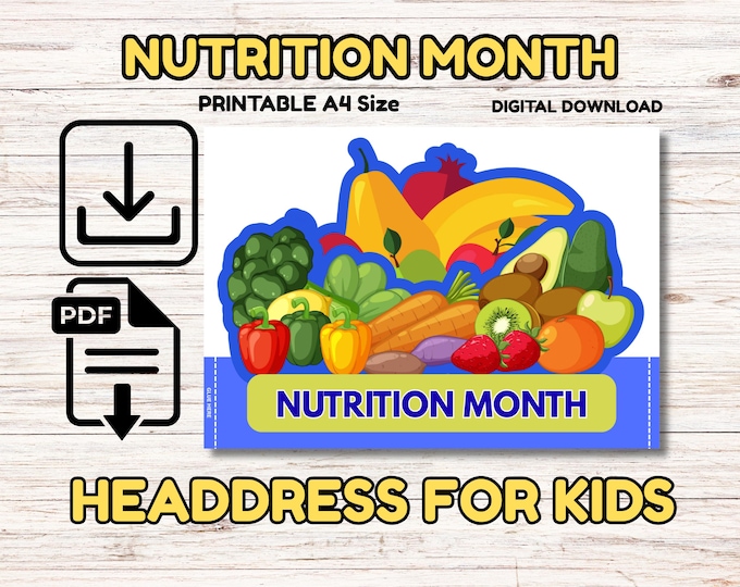 Nutrition Month Headdress: Fruit & Veggie Crown - Kids Printable Craft ...