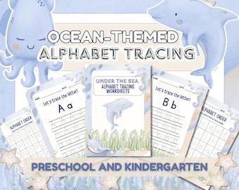 Under the Sea Alphabet Tracing Worksheets: Kids Printable Activity ...