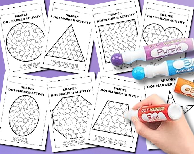Shapes Preschool Printable Worksheets. Montessori Do a Dot Toddler ...
