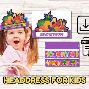 Nutrition Month Headdress: Printable Fruit & Vegetable Crown (PDF ...