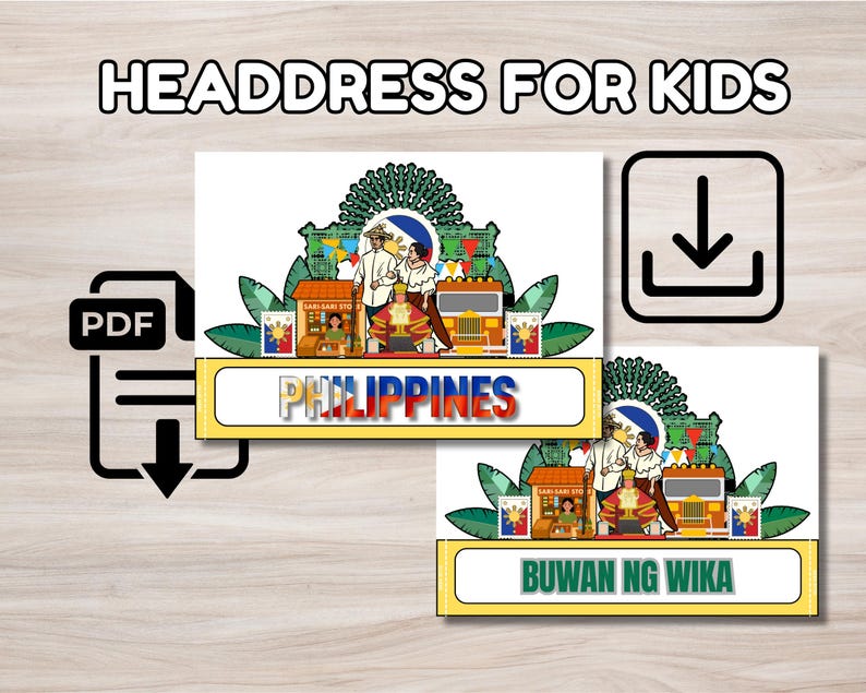 Buwan Ng Wika Headdress: Filipino Cultural Paper Crown (digital ...