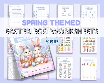 SPRING THEMED EASTER Egg Educational Worksheets for Kids Ages 3-8 ...