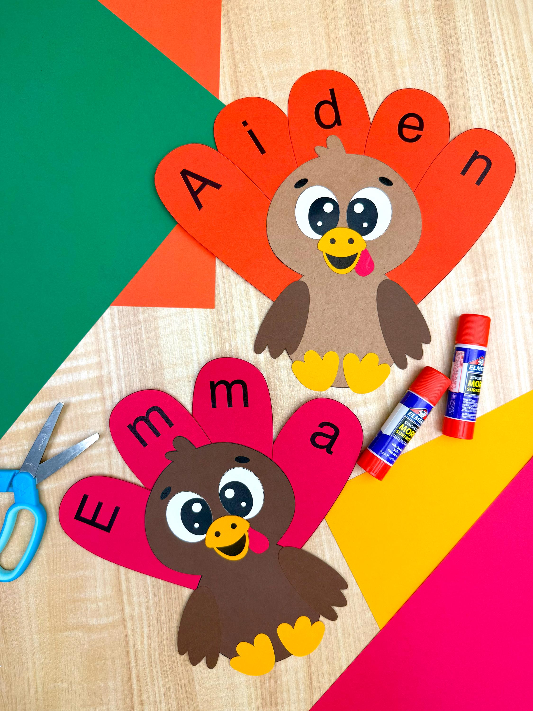 Printable Turkey Name Craft Template | Editable Thanksgiving Activity ...