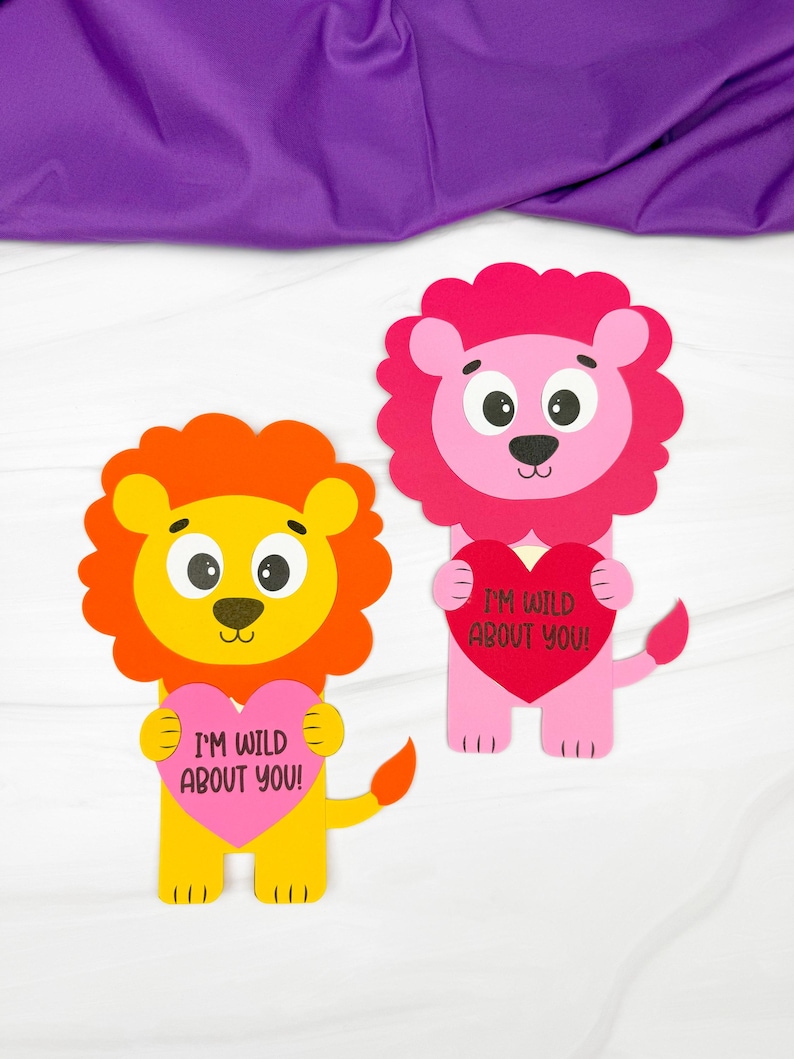 DIY Lion Valentine Craft Template | Group Craft Option for February ...