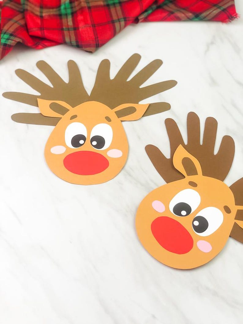 Handprint Reindeer Craft Template | Printable Christmas Keepsake ...