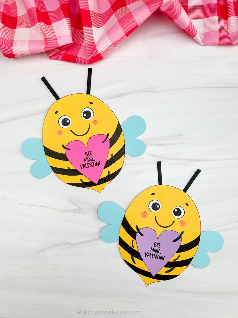 Bee Valentine Craft Template | Make Your Own Bee Activity | Group Craft ...