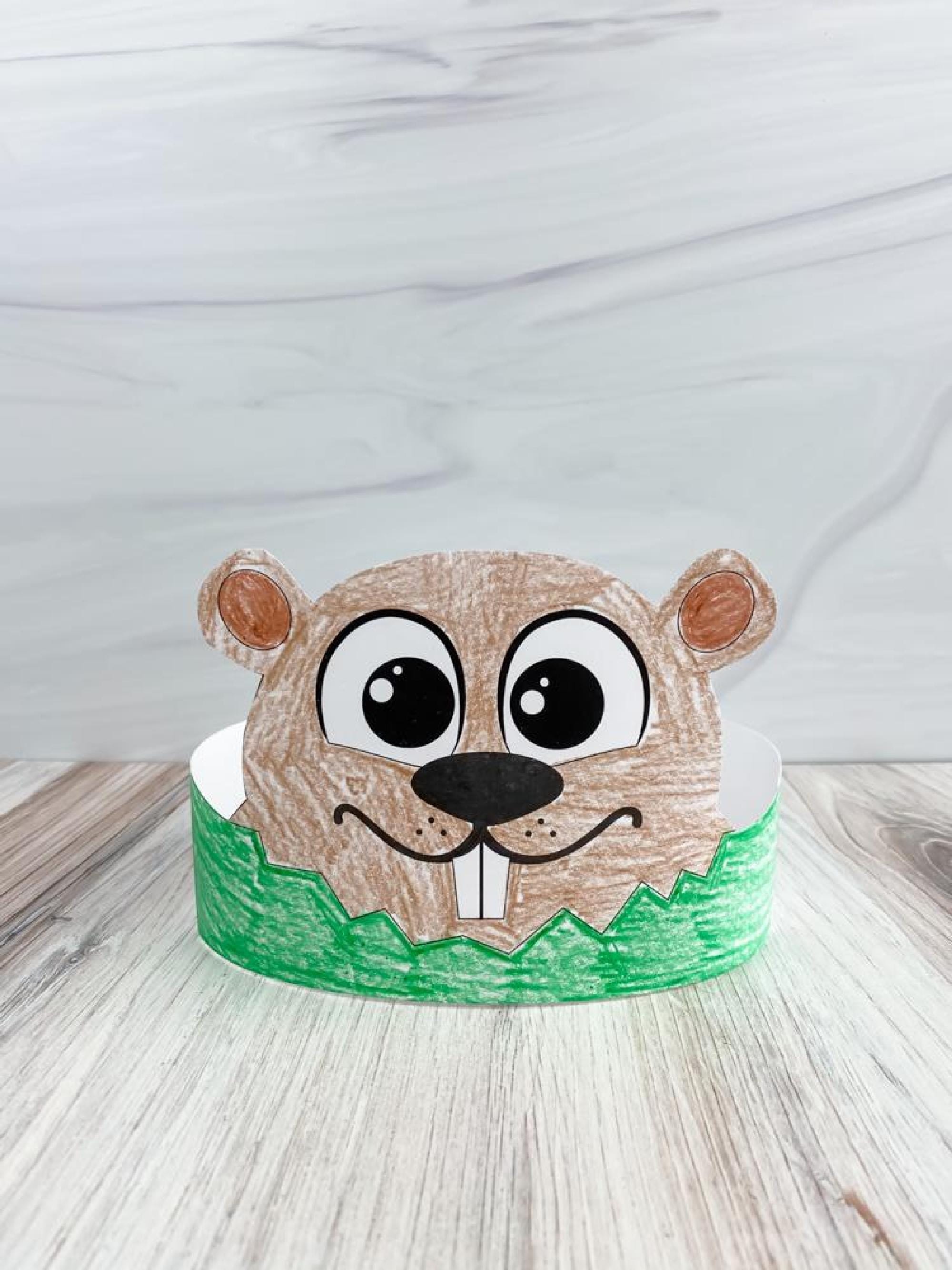 Groundhog Headband Craft Template | Daycare Winter Ideas | Kids ...