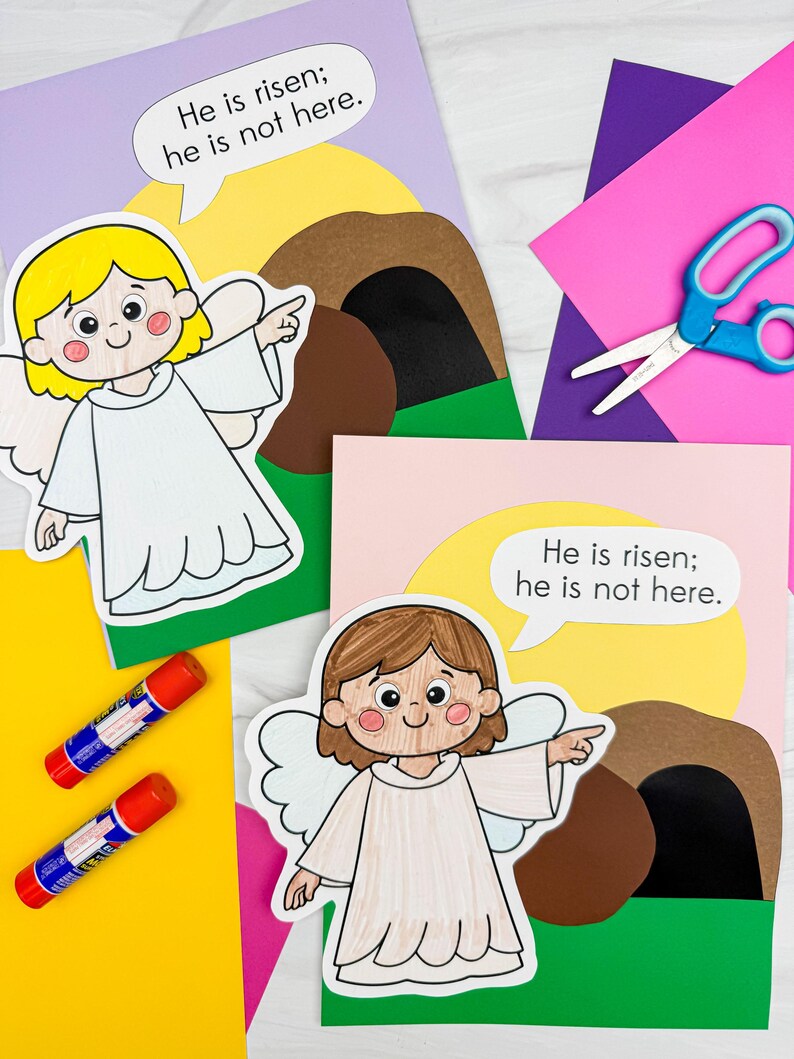 Easter Bible Craft Template | He is Risen Activity for Kids | Holy Week ...