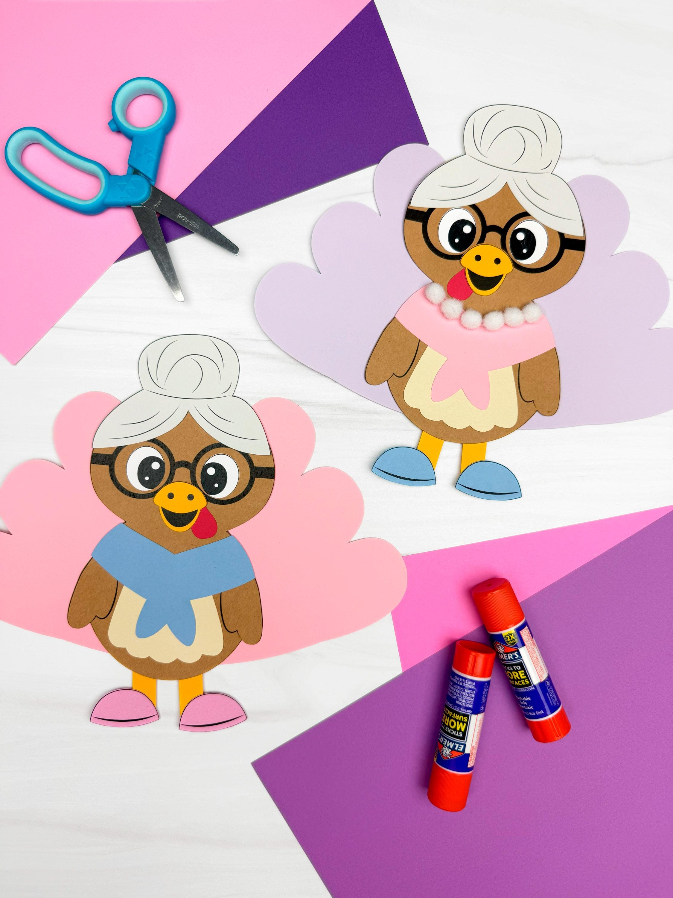 Granny Turkey in Disguise Craft Template | Hide the Turkey Printable - Etsy
