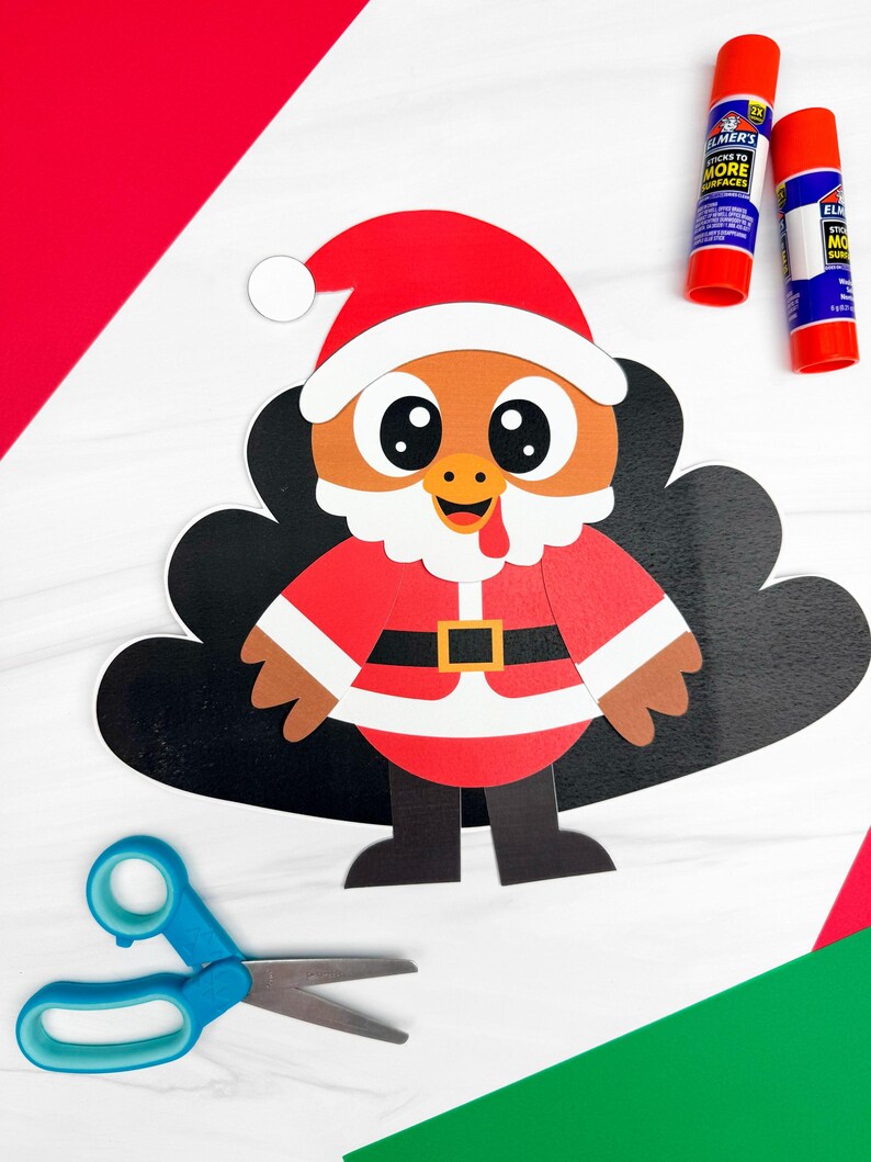 Printable Santa Turkey Disguise Outfit | Hide Turkey Idea | Cut and ...