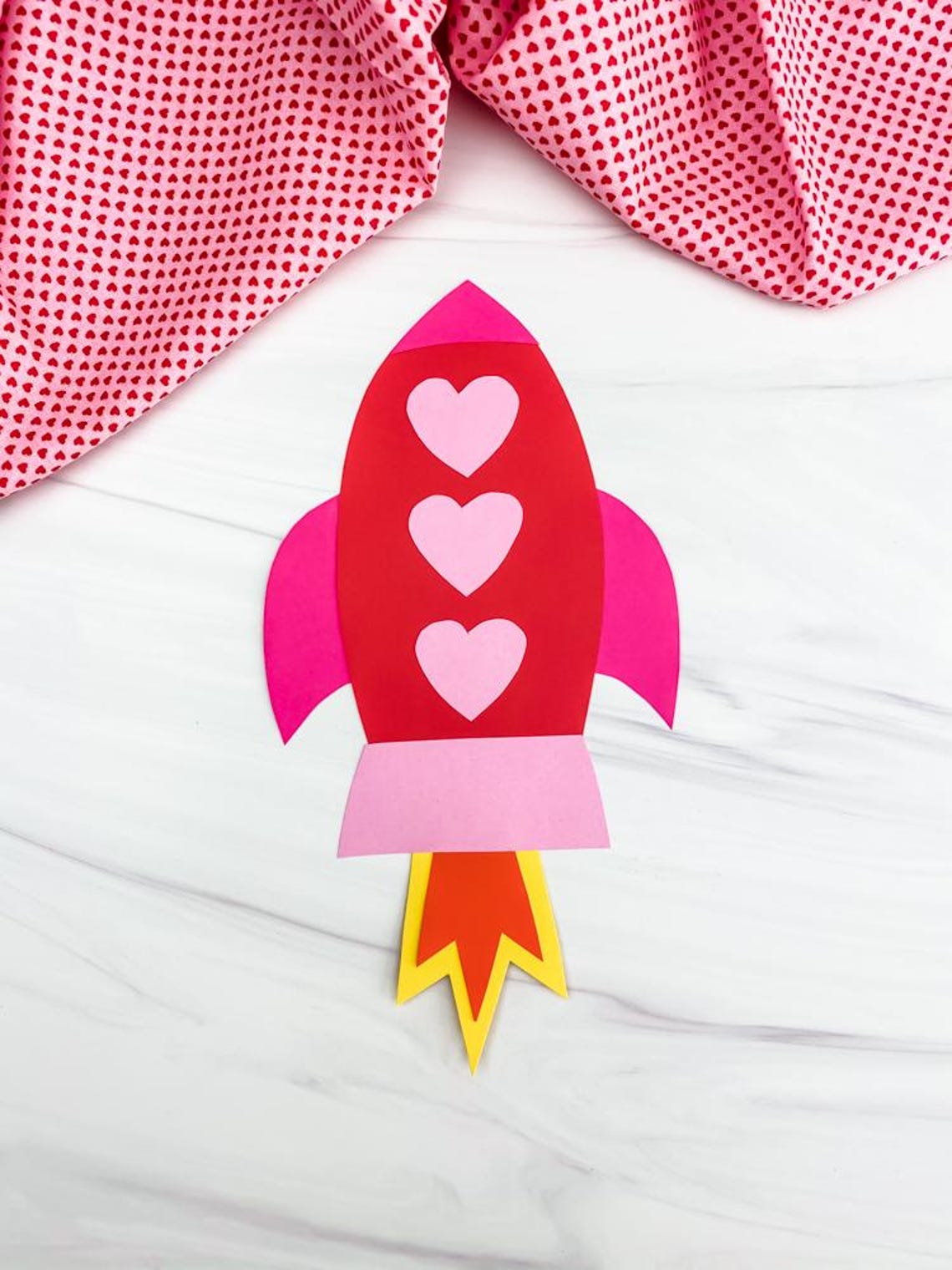 Valentine Rocket Template PDF | Easy Paper Rocket for Valentine's Day ...