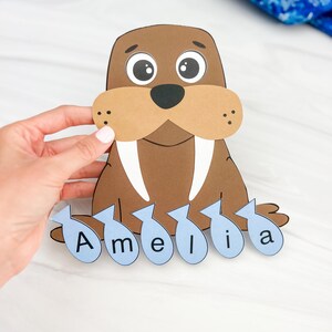Walrus Name Craft Template | Winter Bulletin Idea | Editable Arctic ...
