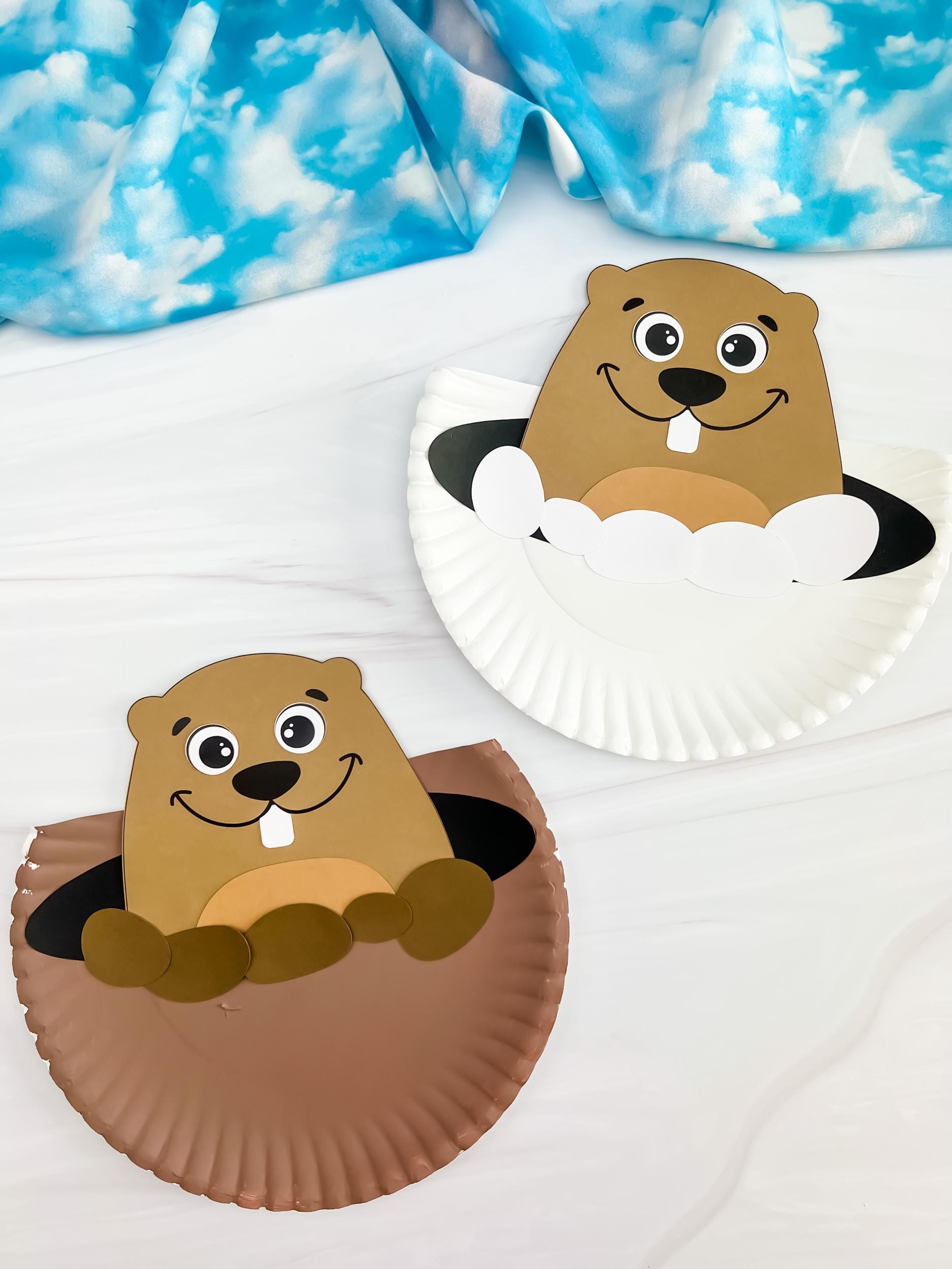 Groundhog Paper Plate Craft Template | Elementary Art Time | Childcare ...