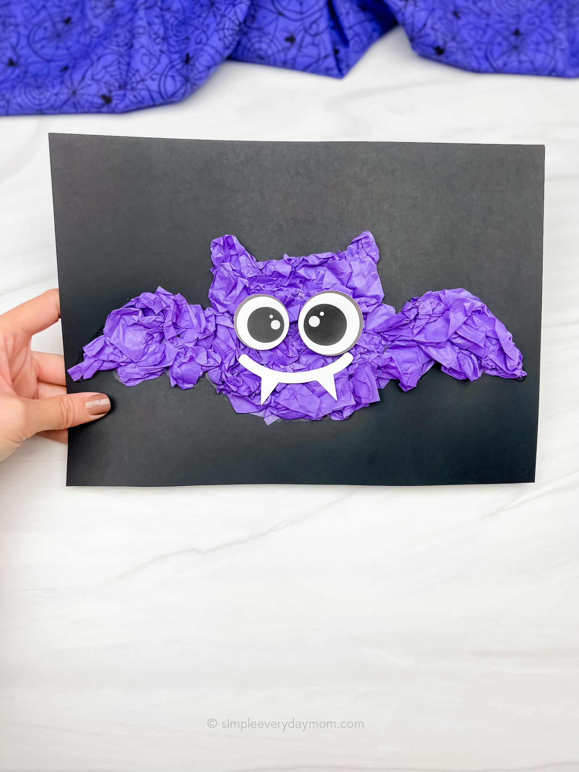 Bat Tissue Paper Craft | Printable Halloween Activity for Kids ...