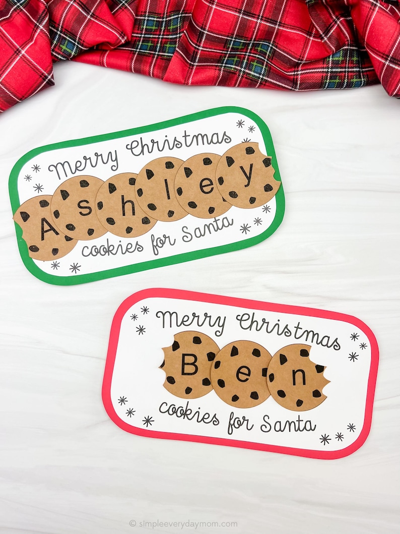 Christmas Name Craft Template | Santa's Cookie Plate Activity for ...