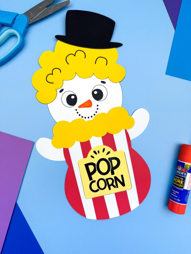Popcorn Snowman Disguise Kit Template | Winter Disguise Idea | Kids ...