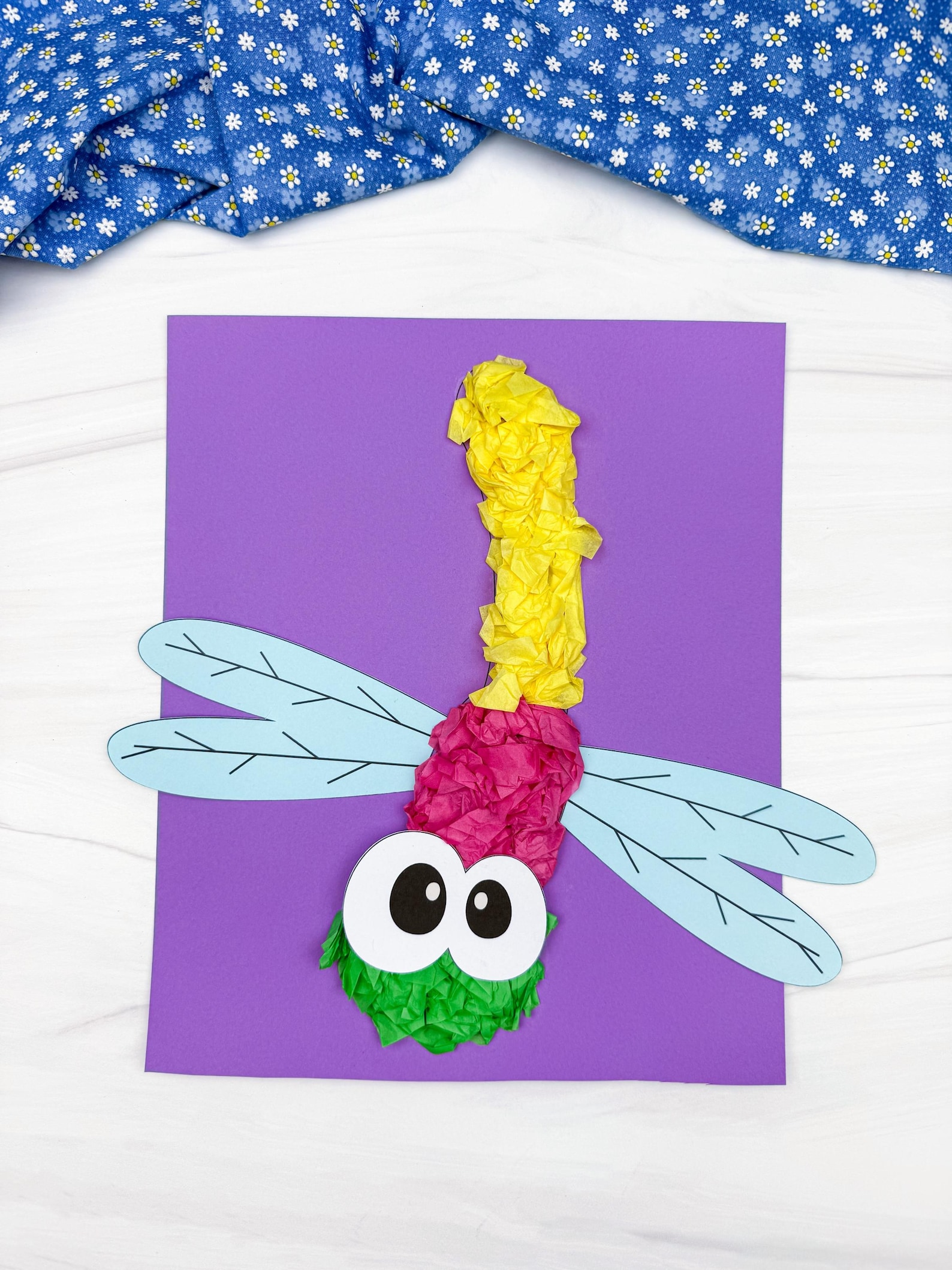 Dragonfly Tissue Paper Craft Template | Low Prep Art Idea | Pond Unity ...