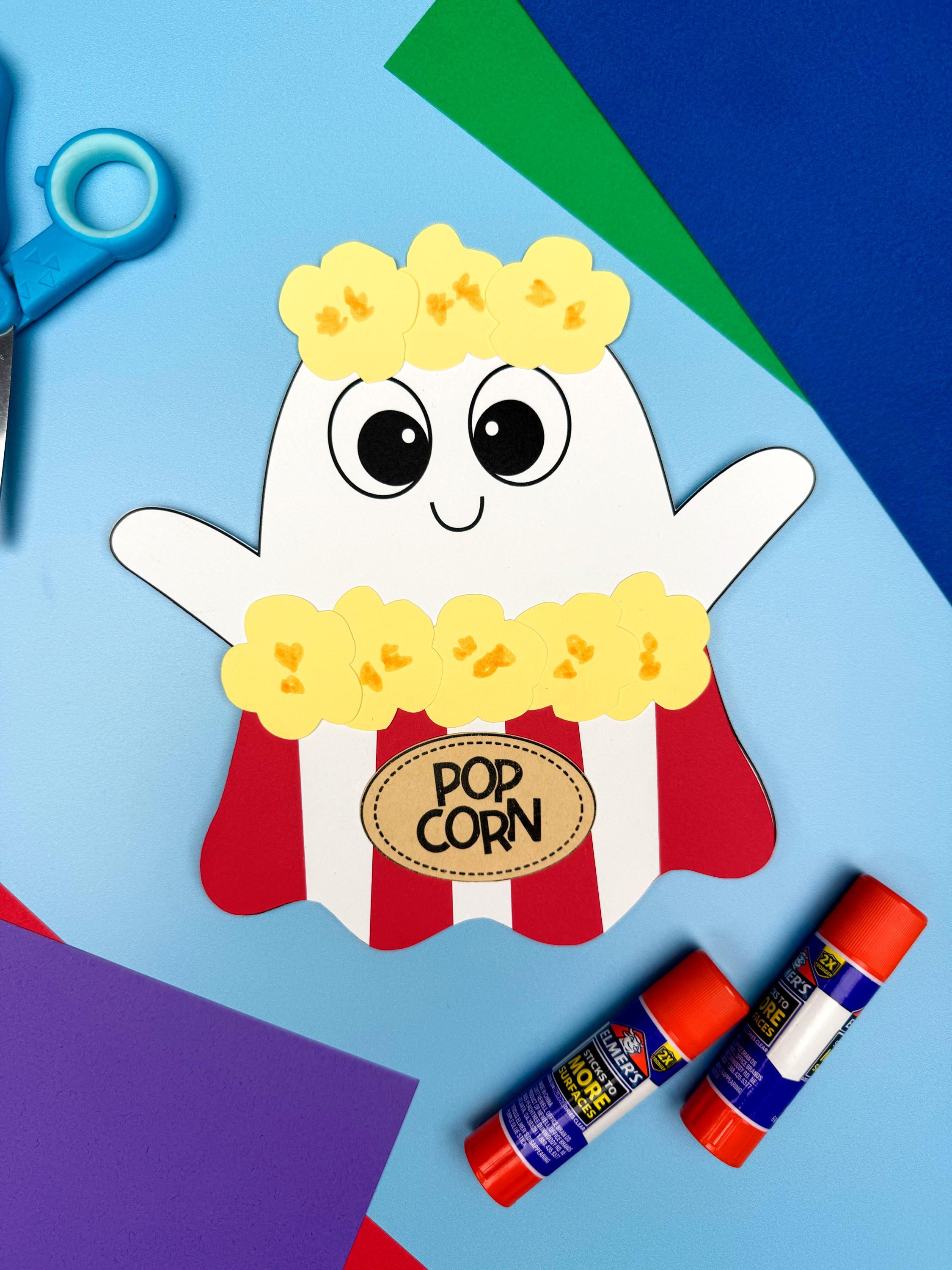 Popcorn Ghost Disguise Project Template | Build A Ghost Halloween Craft ...