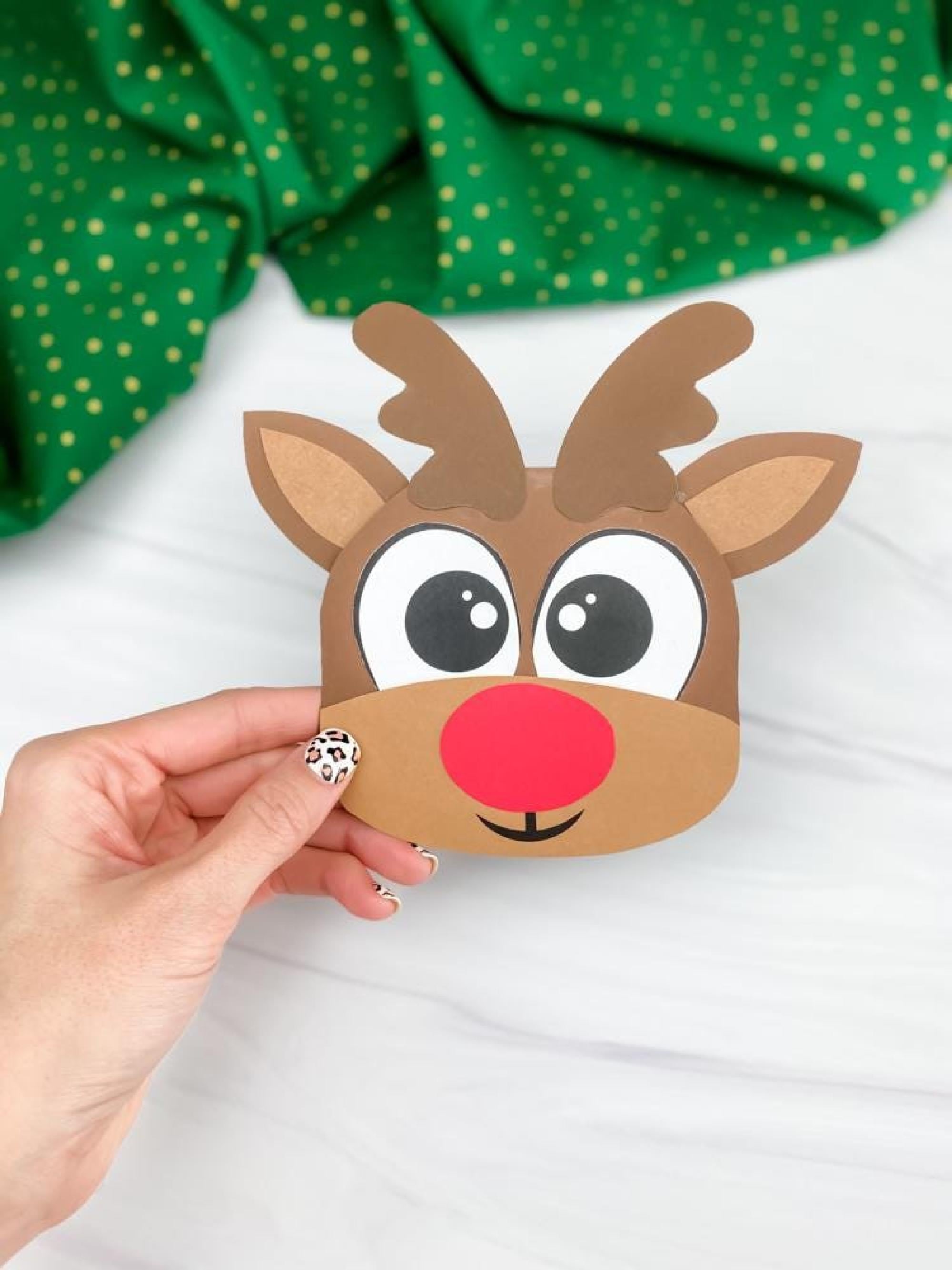 Reindeer Card Craft Template | Christmas Class Centers Craft | Holiday ...