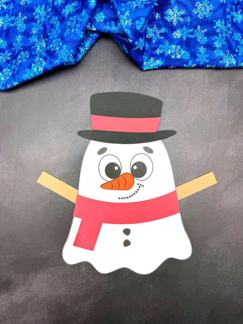 Snowman Ghost Disguise Craft Template – Halloween Cut & Paste Activity ...