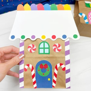 Printable Gingerbread Paper Bag House Kit | Christmas Classroom Craft ...