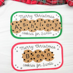 Christmas Name Craft Template | Santa's Cookie Plate Activity for ...