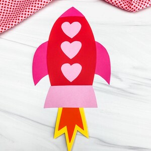 Valentine Rocket Template PDF | Easy Paper Rocket for Valentine's Day ...