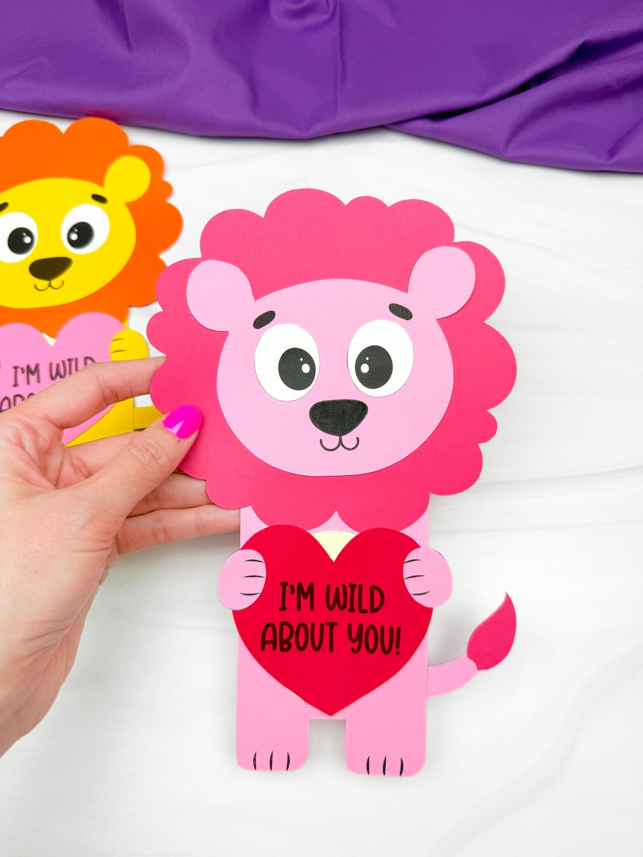 DIY Lion Valentine Craft Template | Group Craft Option for February ...