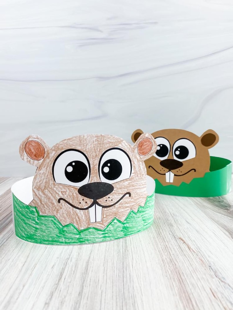 Groundhog Headband Craft Template | Daycare Winter Ideas | Kids ...