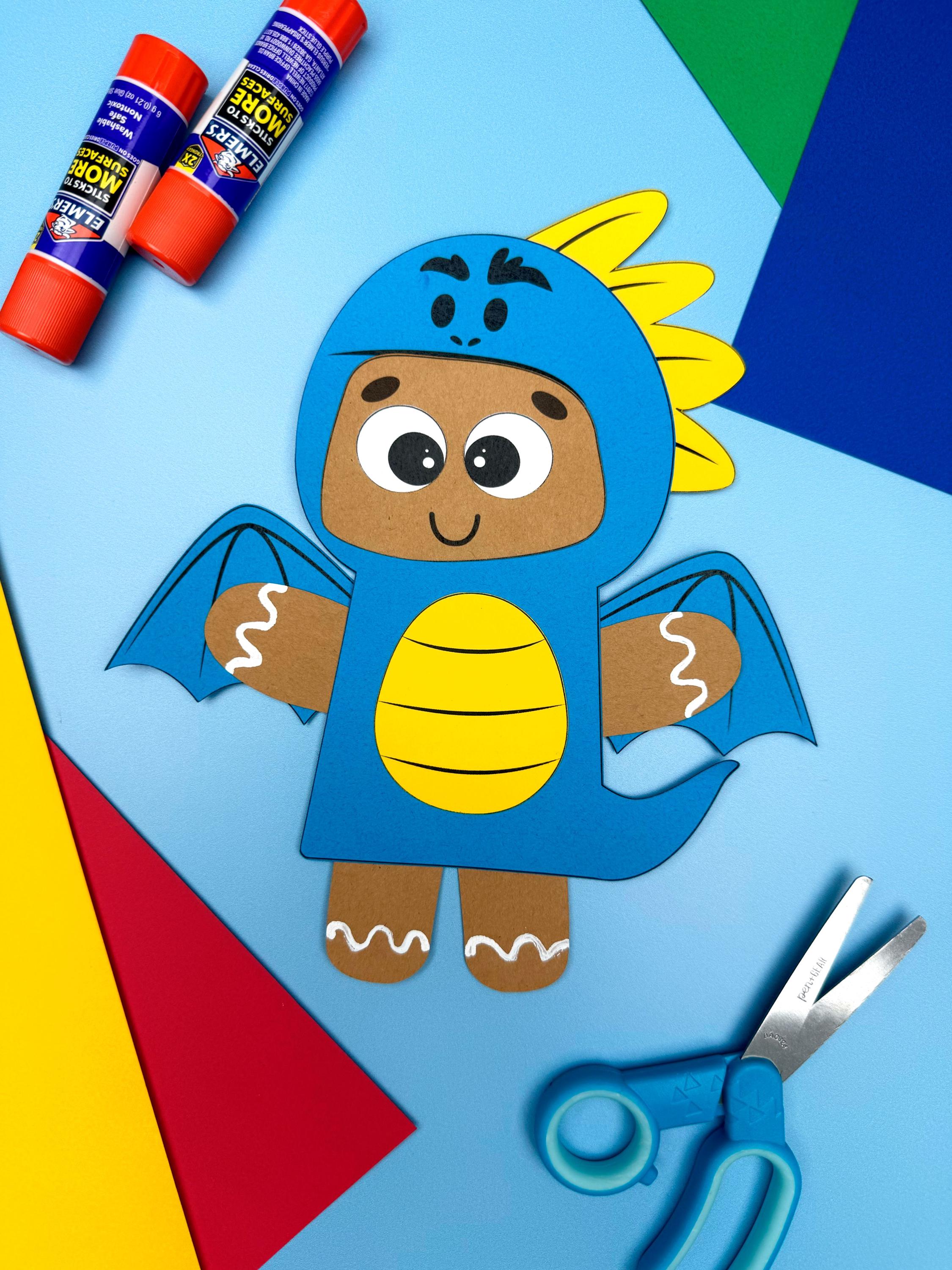 Dragon Gingerbread Man Disguise Craft Template | Dragon Dress up Kit ...