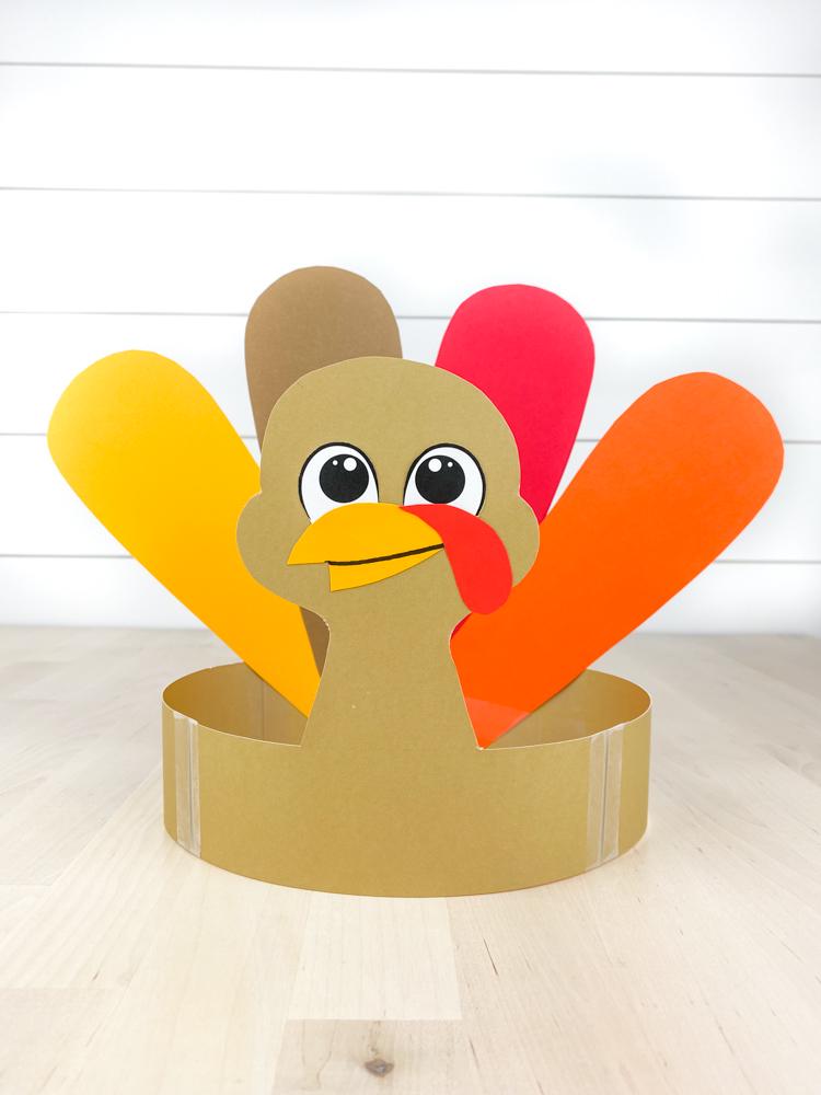 Turkey Craft for Kids | Printable Thanksgiving Headband Crown Template ...