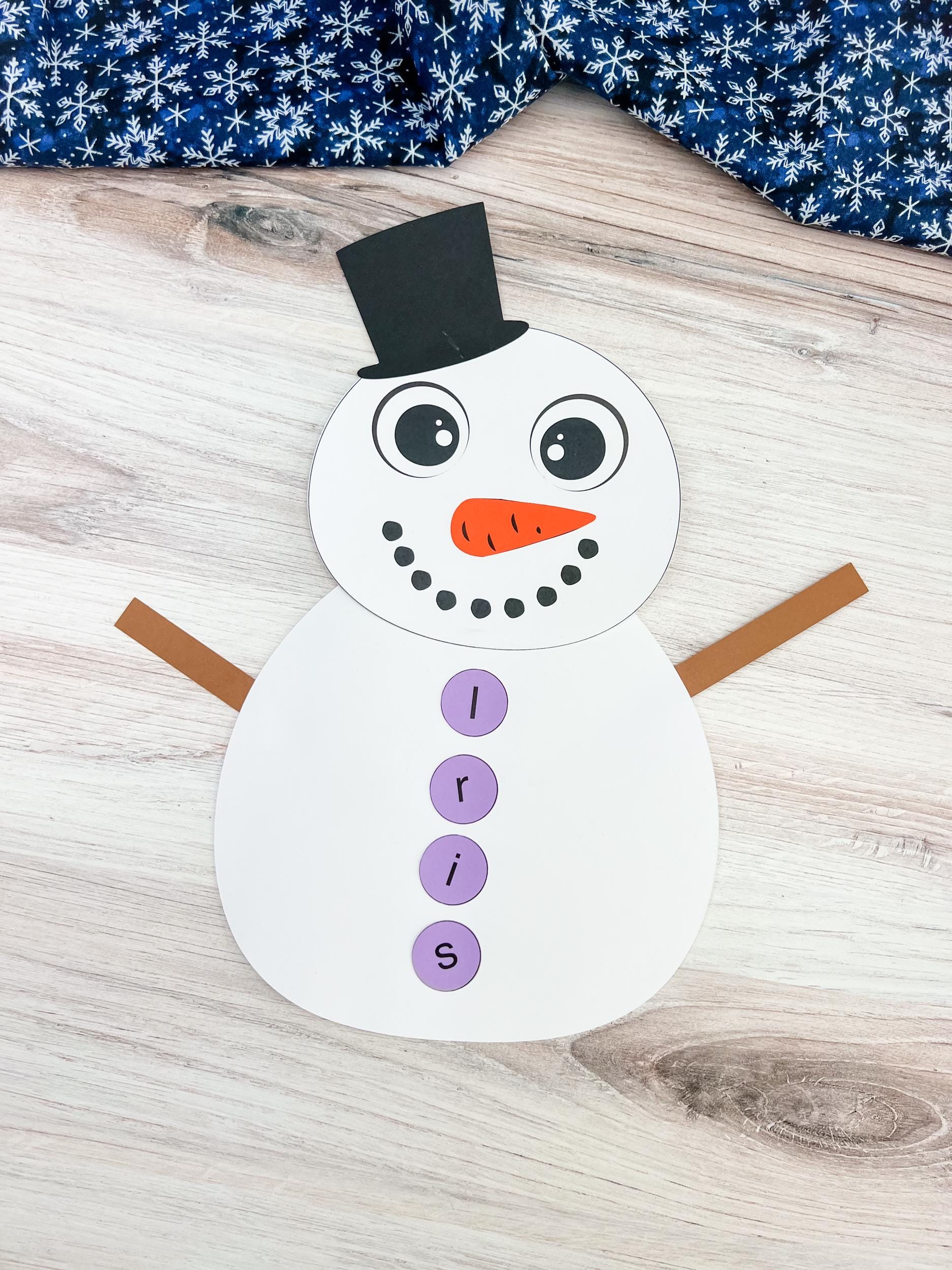 Snowman Name Craft Template | Winter Preschool Fine Motor Activity ...