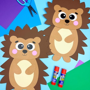 Hedgehog Paper Bag Puppet Craft Template | Woodland Animal Activity ...