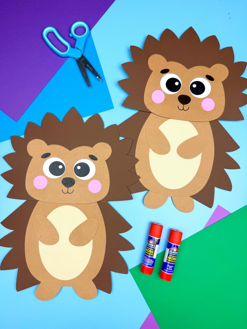 Hedgehog Paper Bag Puppet Craft Template | Woodland Animal Activity ...