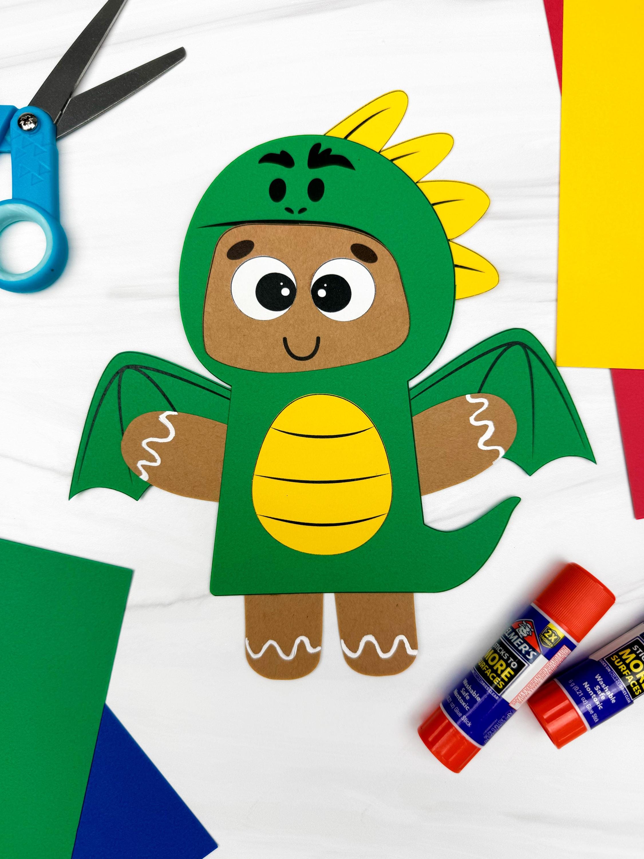 Dragon Gingerbread Man Disguise Craft Template | Dragon Dress up Kit ...