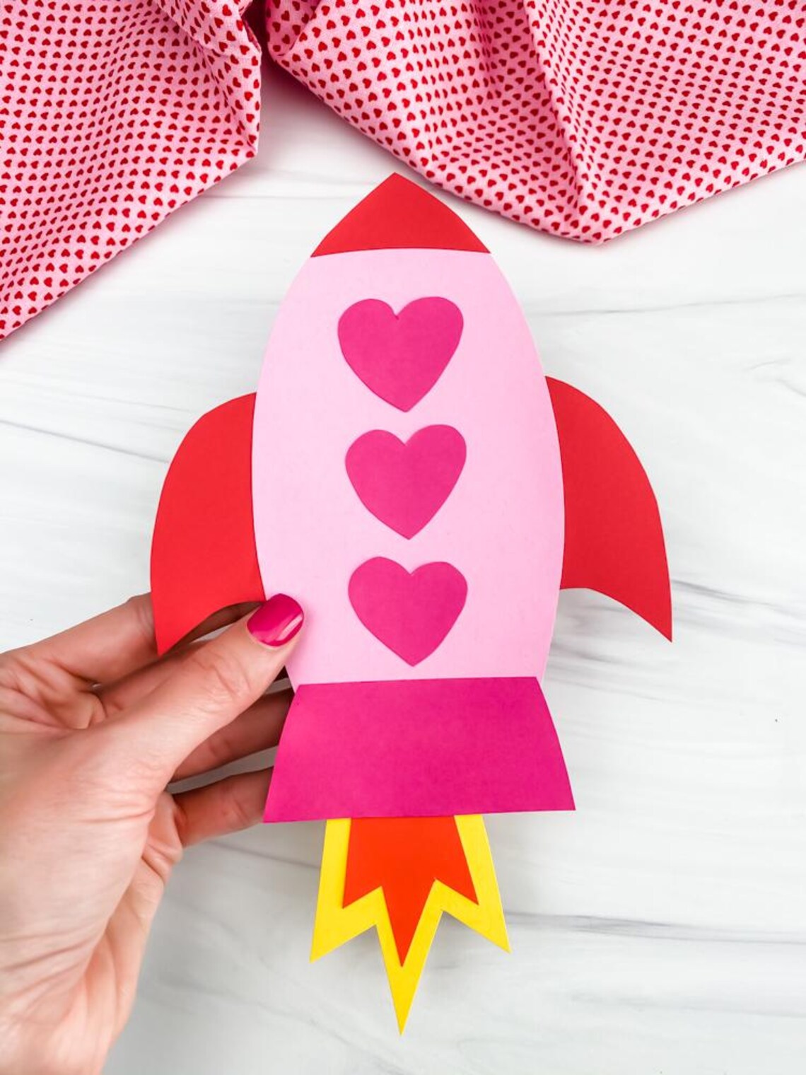 Valentine Rocket Template PDF | Easy Paper Rocket for Valentine's Day ...