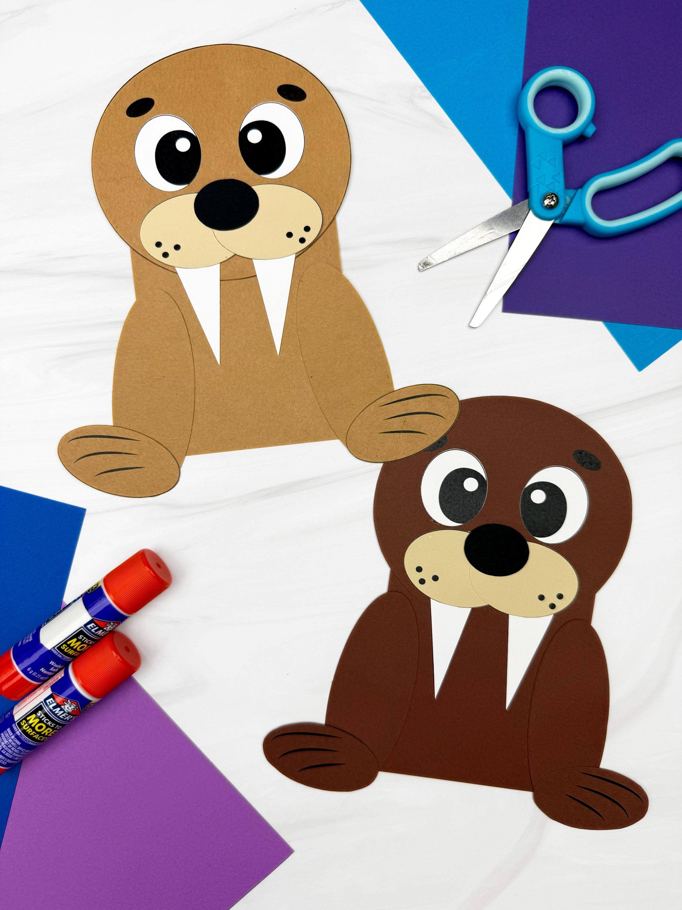 Walrus Shape Craft Template | Daycare Winter Idea | Arctic Animal ...